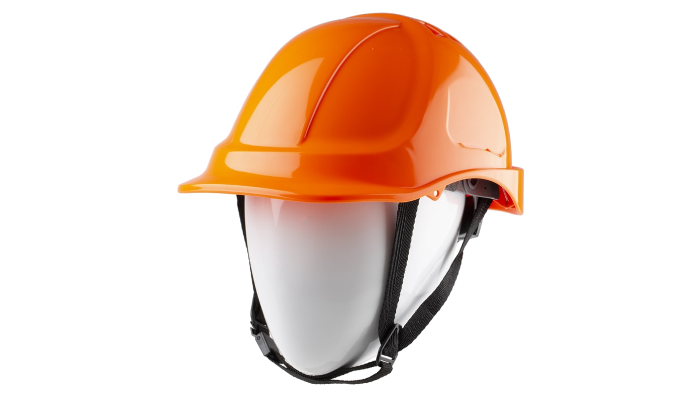 Portwest Orange Safety Helmet with Chin Strap Ventilated
