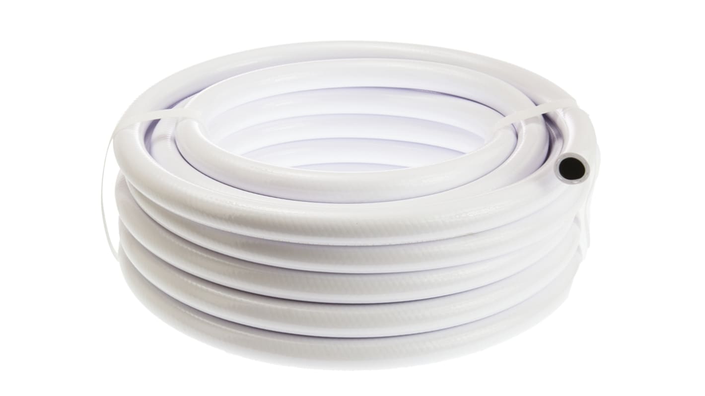 RS PRO PVC Hose Pipe 12.5mm ID 19mm OD White 10m