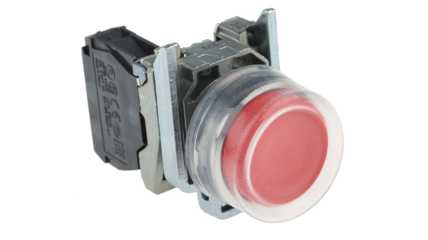 XB4BP42 | Schneider Electric Harmony XB4 Series Push Button, Panel Mount, 22mm Cutout, SPST ...