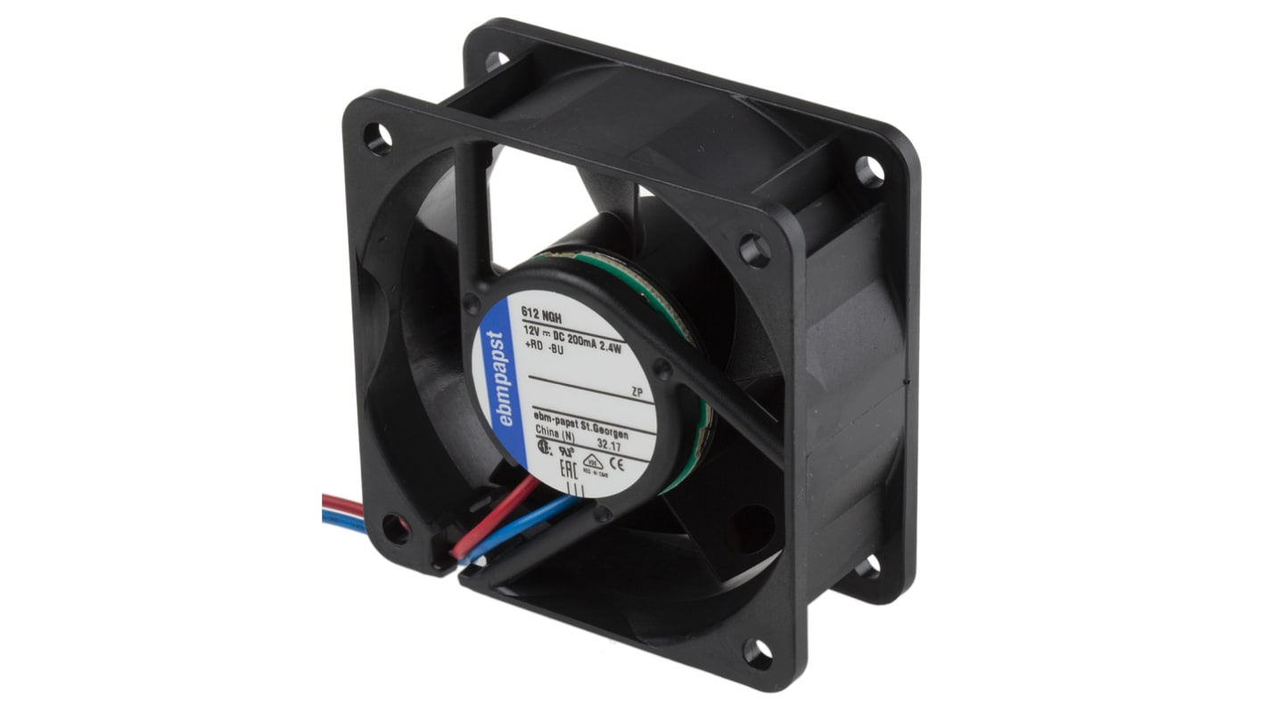 Ebm Papst 軸流ファン 電源電圧：12 V Dc Dc 60 X 60 X 25mm 612ngh Rs