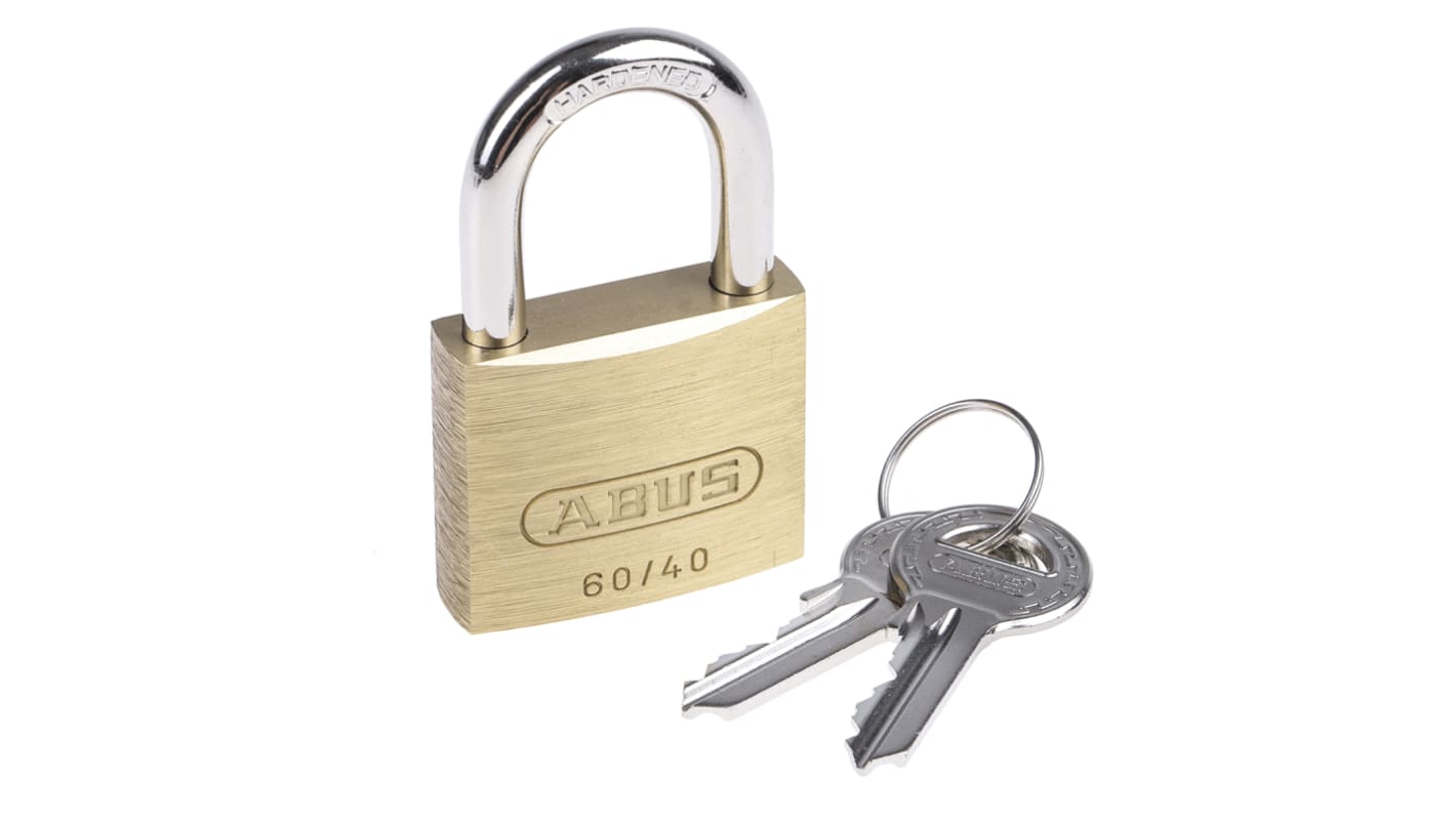 XR006040K3 ABUS Key Weatherproof Brass Steel Padlock Keyed Alike 6mm Shackle 40mm Body RS