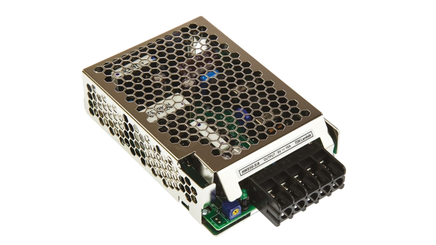 TDK-Lambda Embedded Switch Mode Power Supply (SMPS), HWS50-5A, 5V dc, 10A, 50W, 1 Output, 120 → ...