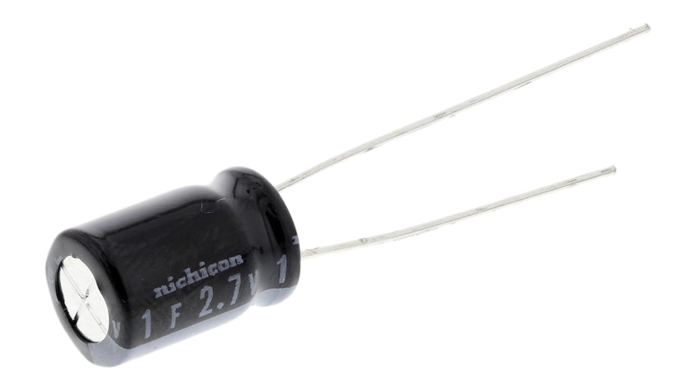 JUMT1105MPD | ニチコン 電気二重層コンデンサ, 2.7V dc 1F JUMT1105MPD | ニチコン 電気二重層コンデンサ, 2.7V dc 1F