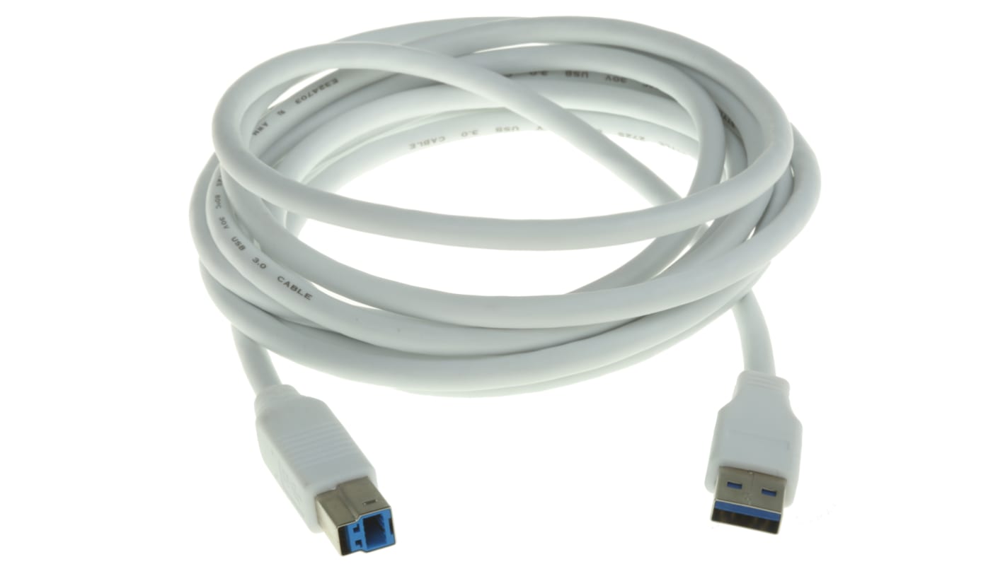 RS PRO USB 3.0 Male USB A to Male USB B 3m RS