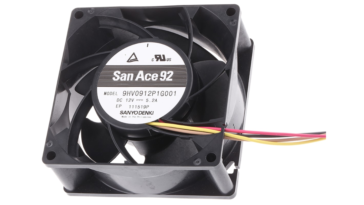 山洋電気 軸流ファン 電源電圧：12 V Dc Dc 92 X 92 X 38mm 9hv0912p1g001 Rs