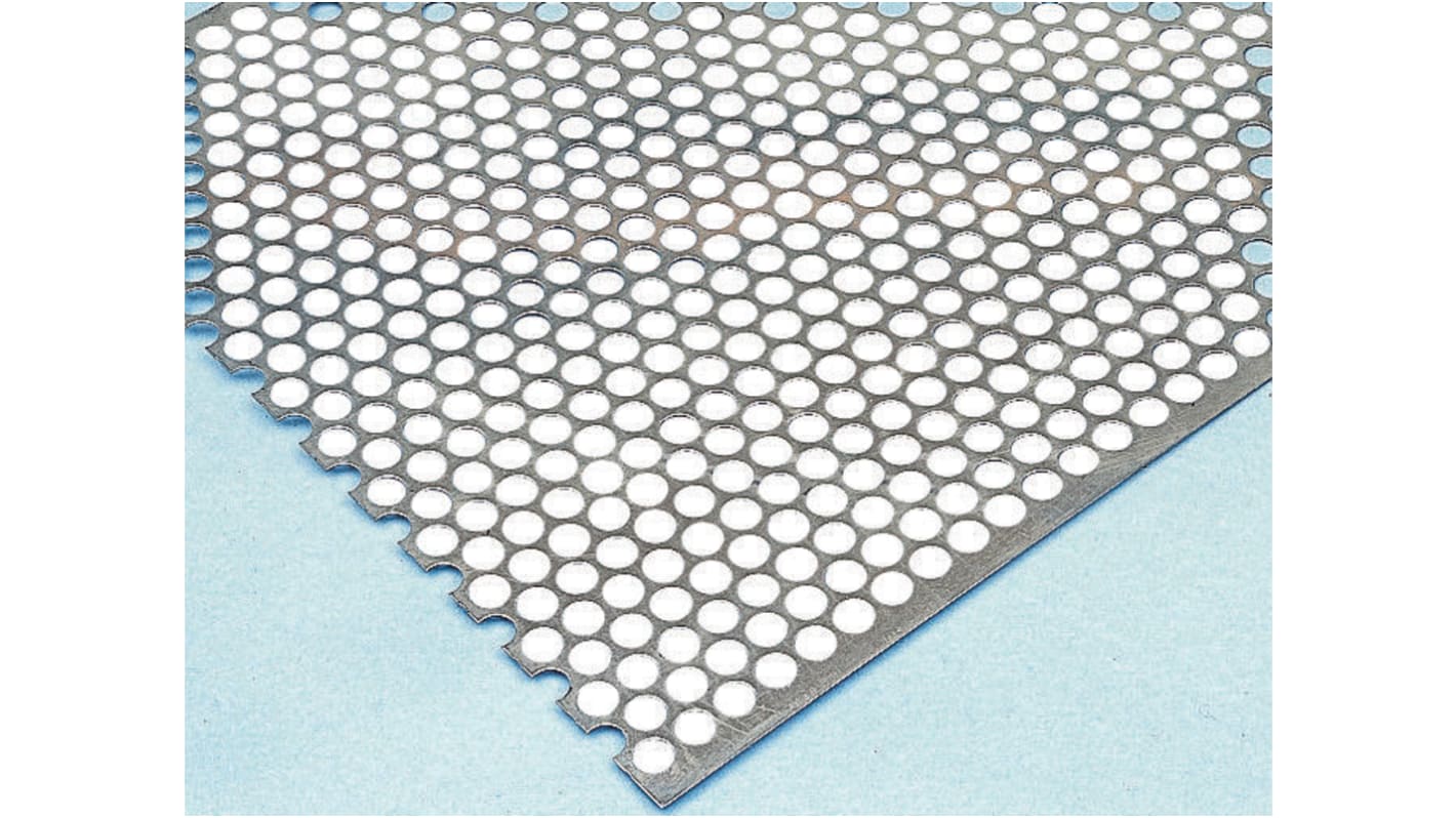 RS PRO Stainless Steel Perforated Metal Sheet 1000mm x 500mm 0.55mm Thick RS