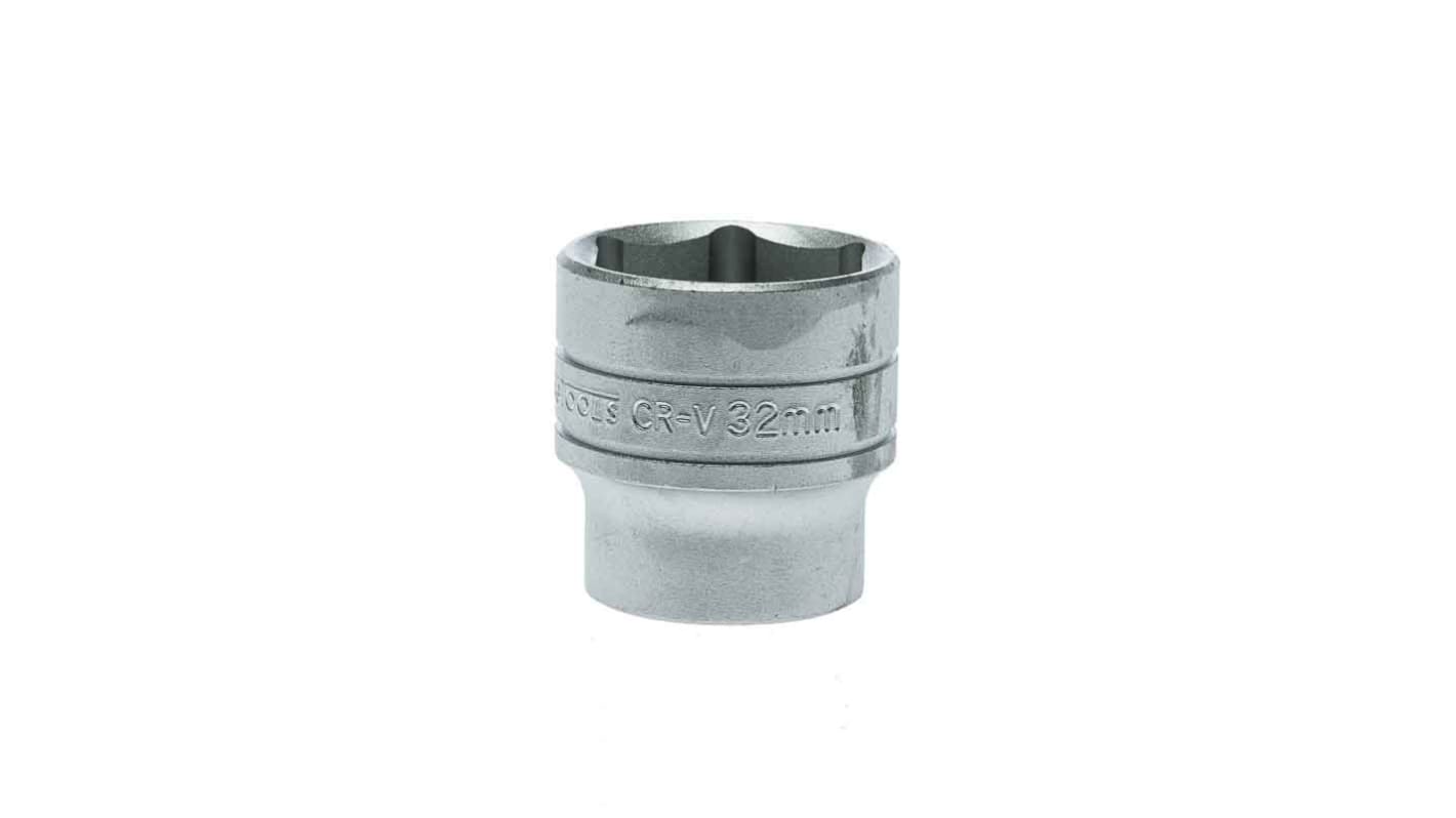 M1205326 C Teng Tools 1 2 in Drive 32mm Standard Socket 6 point 43 mm Overall Length RS
