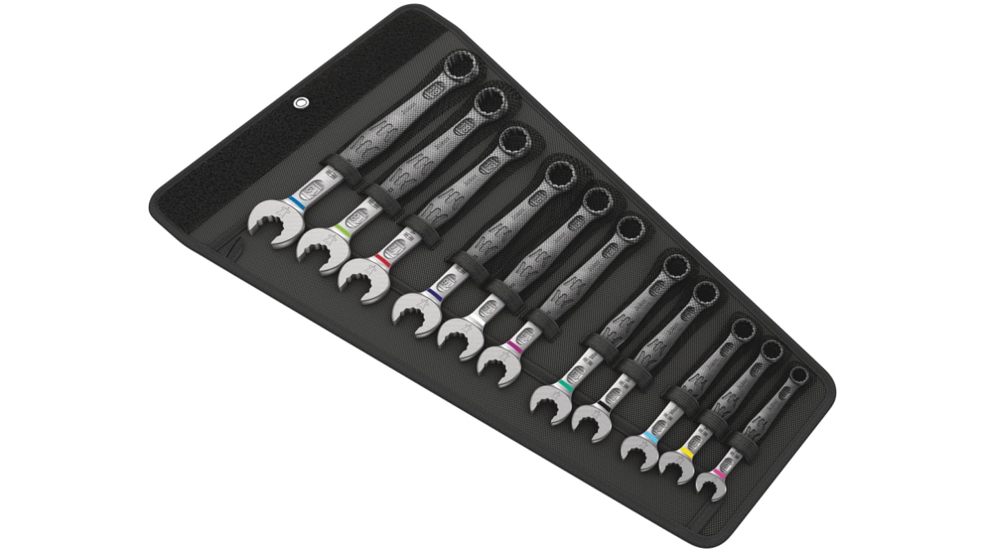 05020231001 Wera Joker 6003 Series 11 Piece Ring Spanner Set 10 19 mm Chrome Molybdenum Steel RS