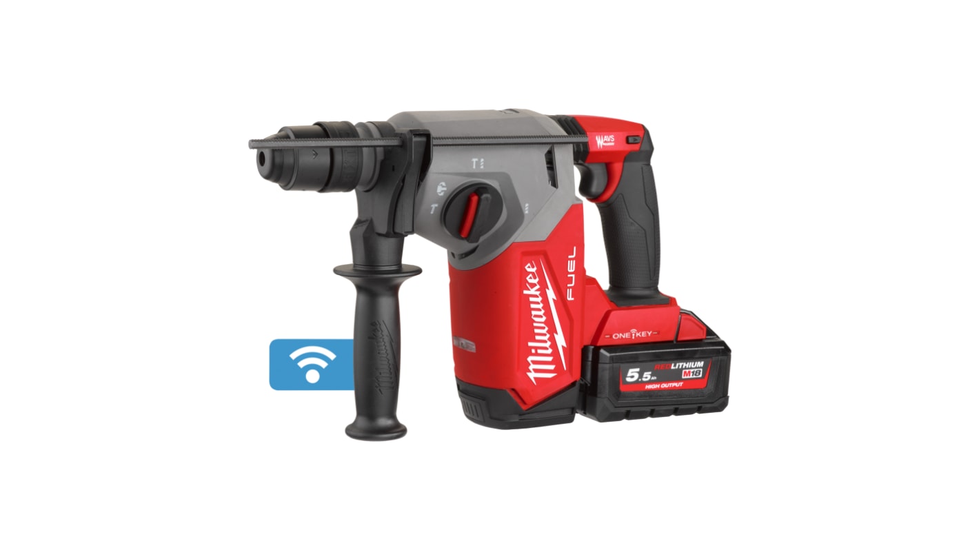 M18ONEFHX 552X Milwaukee OneKey SDS Plus 18V Cordless SDS Drill Li Ion Type G British 3 Pin RS