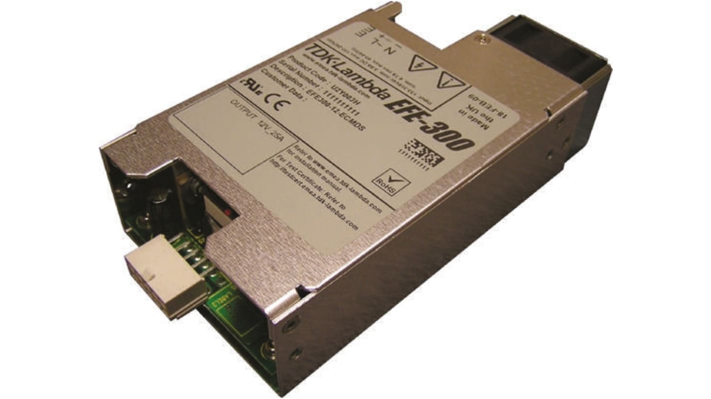 TDK-Lambda Embedded Switch Mode Power Supply (SMPS), EFE300-12-ECMDS, 12V dc, 25A, 300W, 1 ...