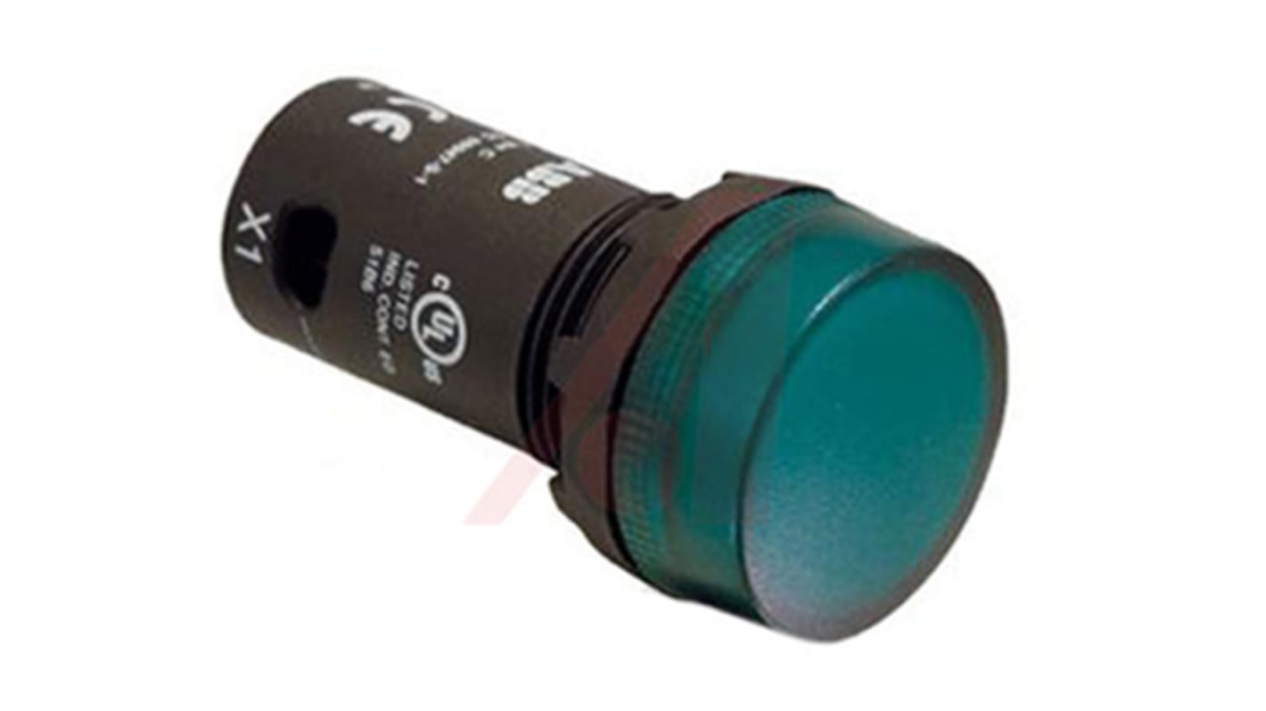 CL-523G | ABB, ABB Compact, Panel Mount Green LED Push Button, 22mm Cutout, IP66, Round, 230V | RS