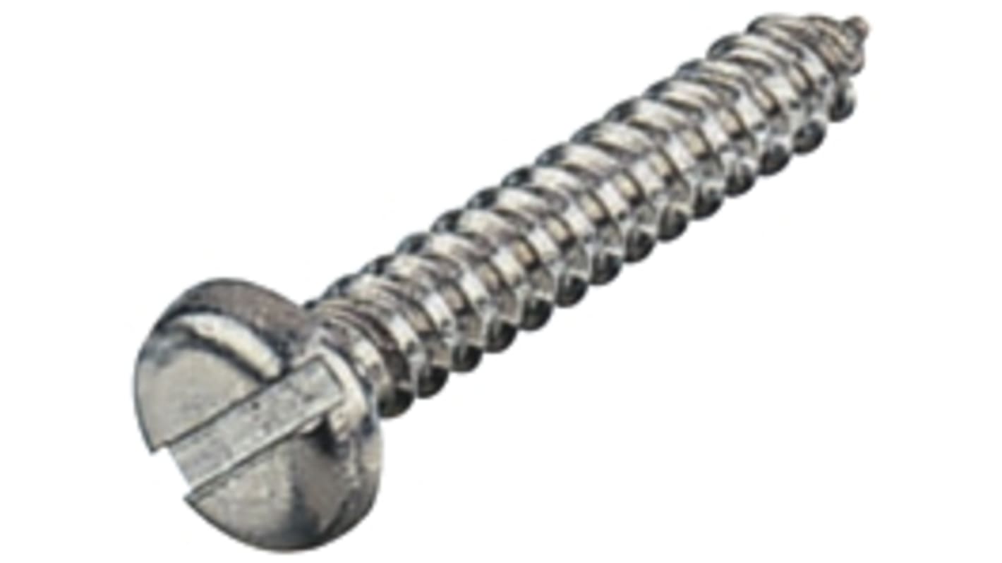 DIN7971 | RS PRO Bright Zinc Plated, Clear Passivated Steel Pan Head Self Tapping Screw, N°No ...