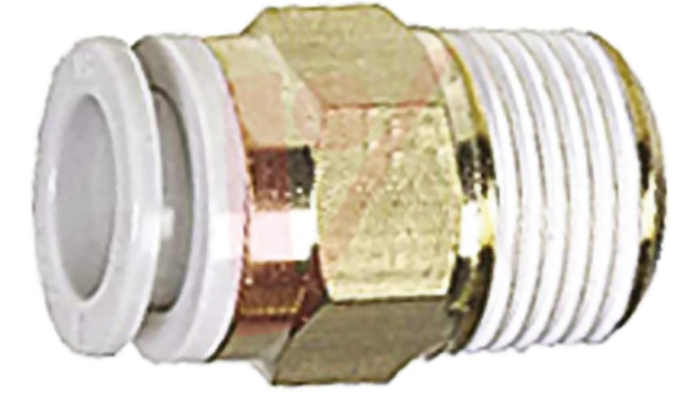 KQ2E13-04 | SMC KQ2 Series Bulkhead Threaded-to-Tube Adaptor, Rc 1/2 Female to Push In 1/2 in ...