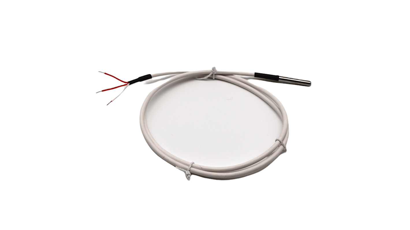 SLSR100PVC1-1M | Prosensor PT100 Temperature Probe, 6mm Dia, 100mm Long, 3 Wire, Class 1 +105°C ...