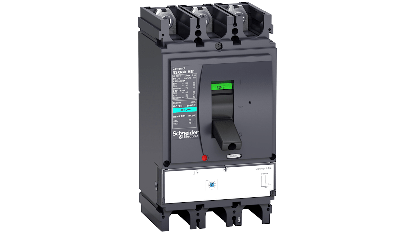 LV433722 | Disjoncteur Schneider Electric Compact 3 pôles, 500A, montage fixe | RS