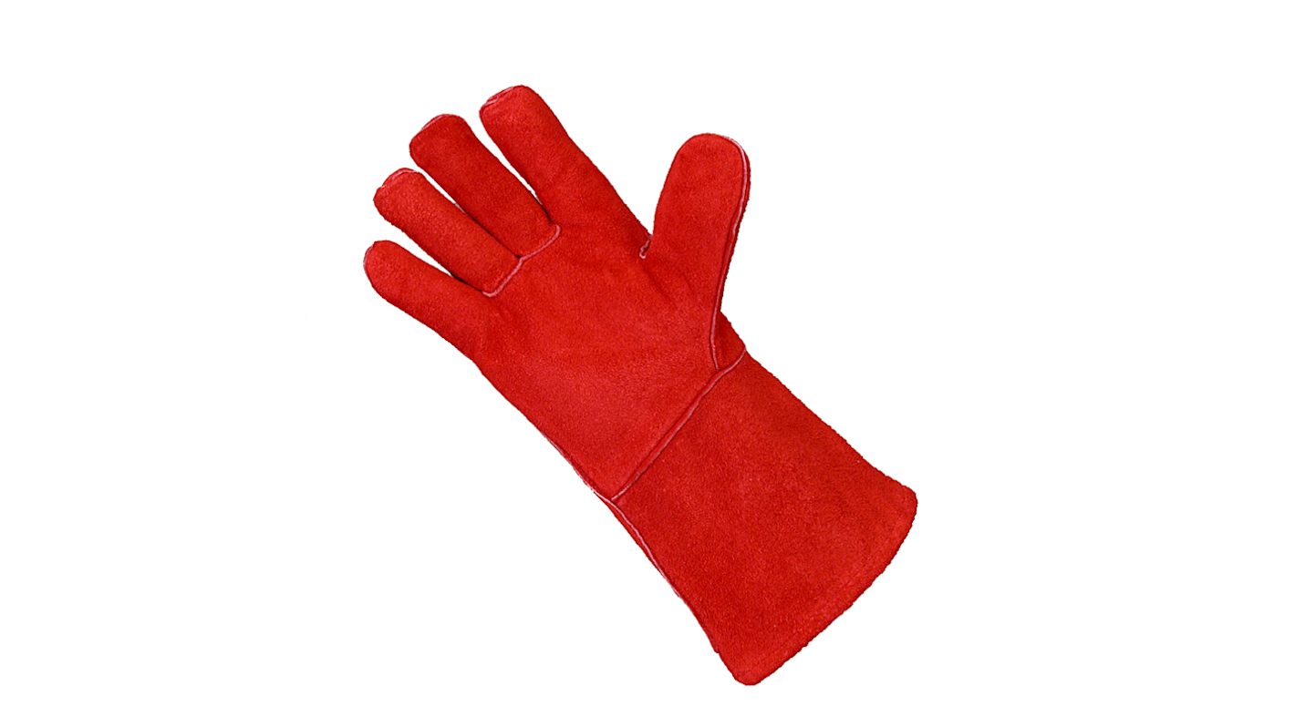 833L Liscombe Red Leather Gloves Size 9 RS
