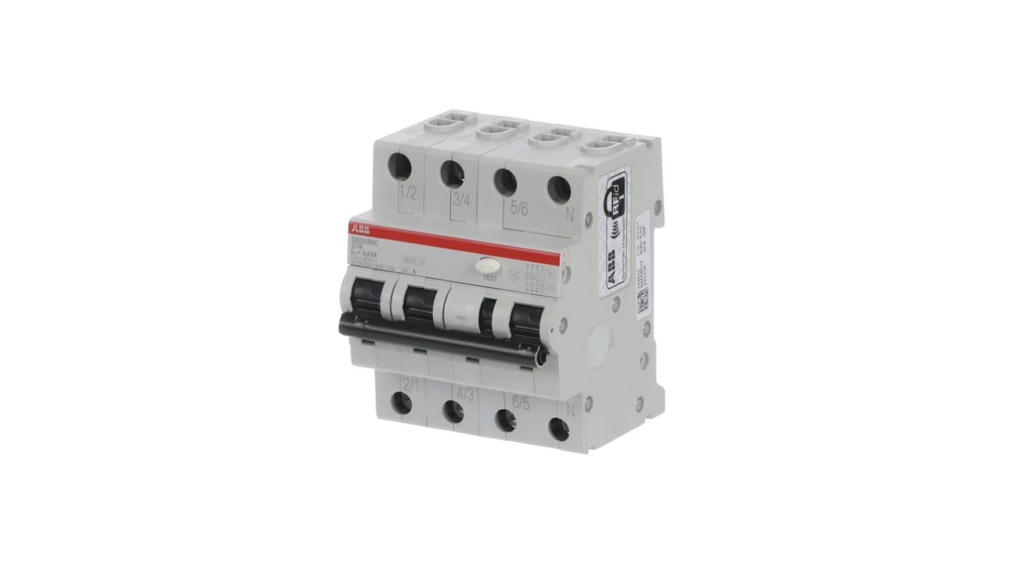 2CSR256140R1164 DS203NC C16 A30 | ABB RCBO, 16A Current Rating, 4P Poles, 30mA Trip Sensitivity ...