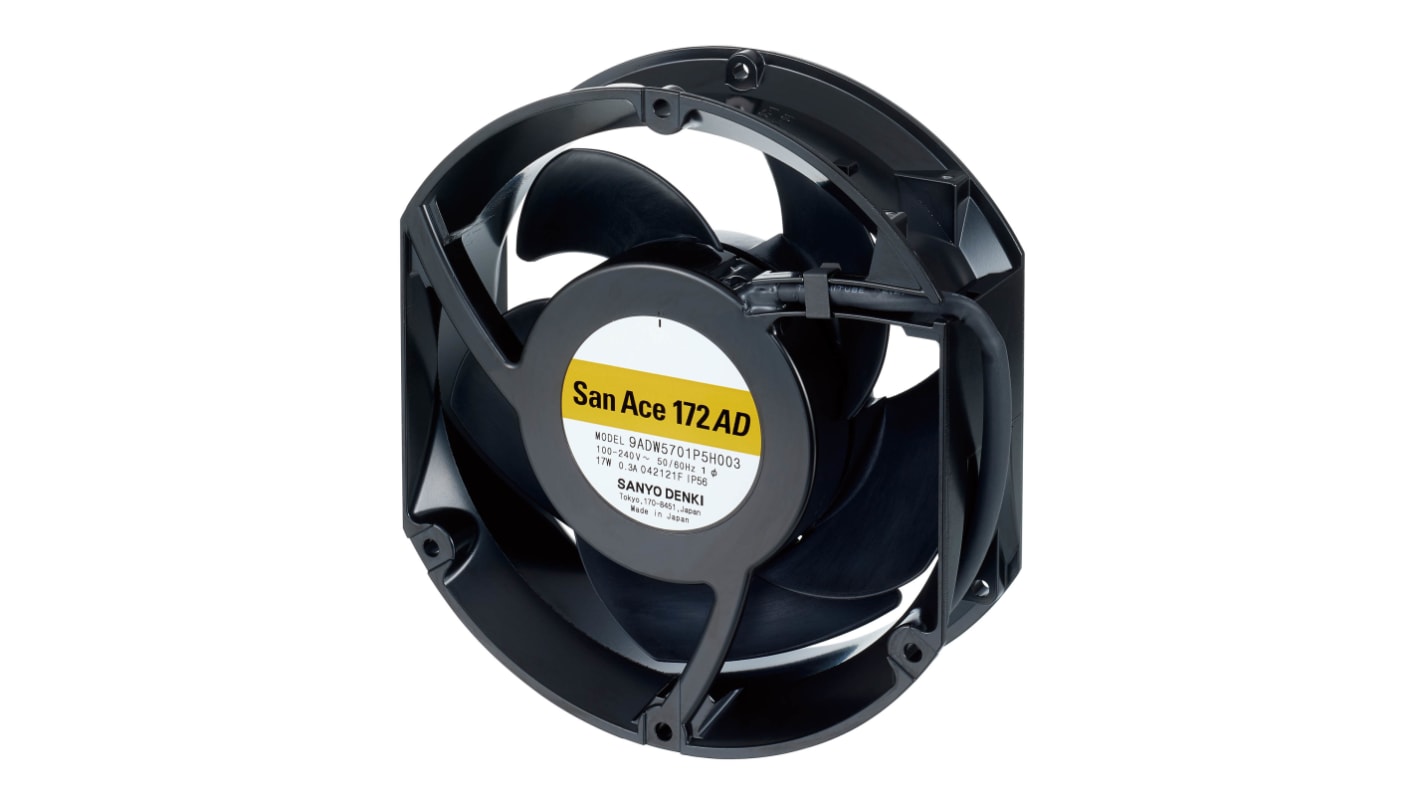 Sanyo Denki 軸流ファン 電源電圧：100 → 240 V Ac Ac Dc 172 X 150 X 51mm