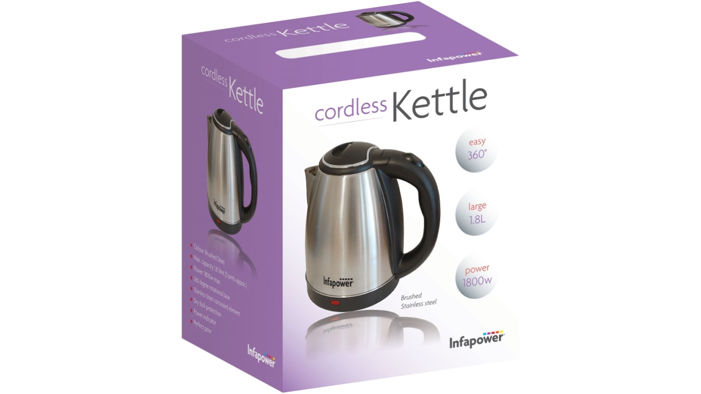 Infapower 1.8L 1800W Kettle Stainless Steel