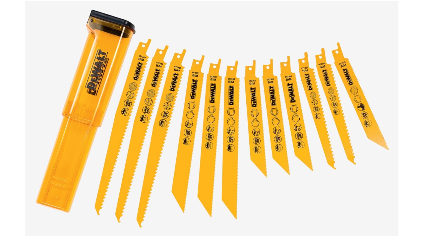 DT2445 QZ DeWALT Wood 152 mm 203 mm 228 mm Cutting Length Reciprocating Saw Blade Pack of 12 RS