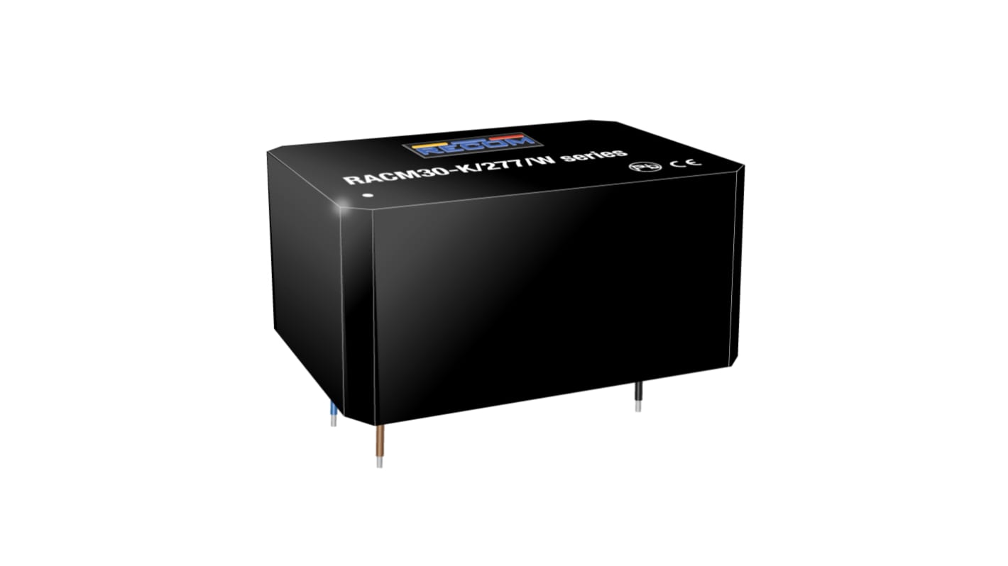 Recom, AC-DC Converter, 5 → 24 V dc, Potted RACM30-12SK/277/W | RS Recom, AC-DC Converter, 5 → 24 V dc, Potted RACM30-12SK/277/W | RS