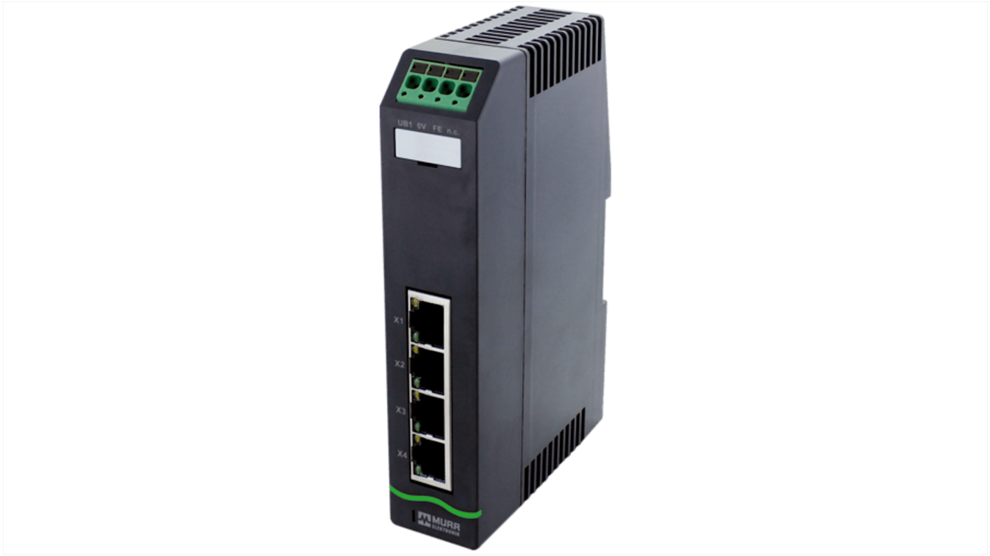 58810 | Murrelektronik Limited 58 Series DIN Rail Mount Network Hub, 4 ... 58810 | Murrelektronik Limited 58 Series DIN Rail Mount Network Hub, 4 ...
